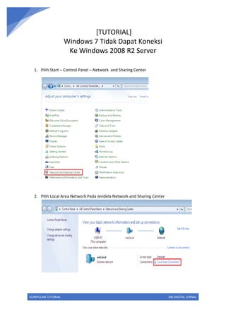 Windows 7 tidak bisa konek ke windows server 2008 R2 | PDF