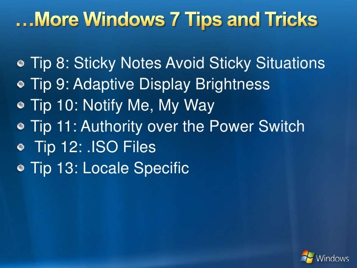 Windows 7 Tips And Tricks