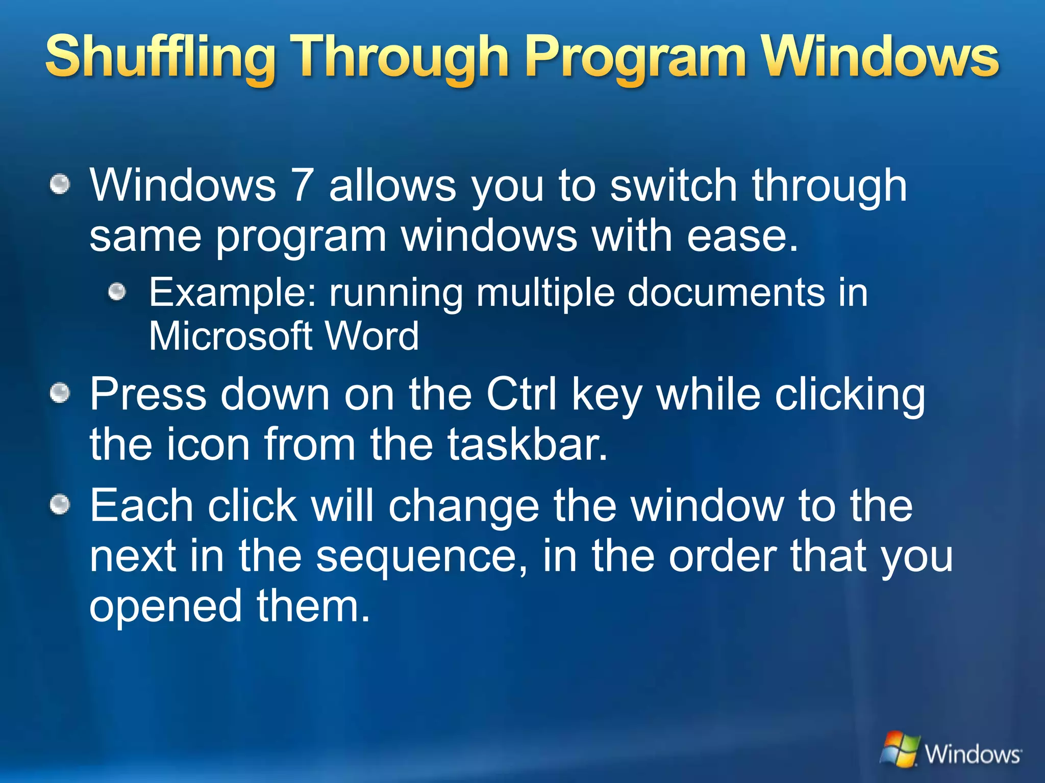 Windows 7 tips tricks | PPTX