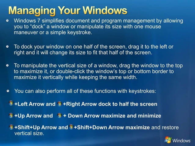 Windows 7 tips tricks | PPT