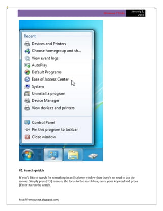 Windows 7 tricks | PDF