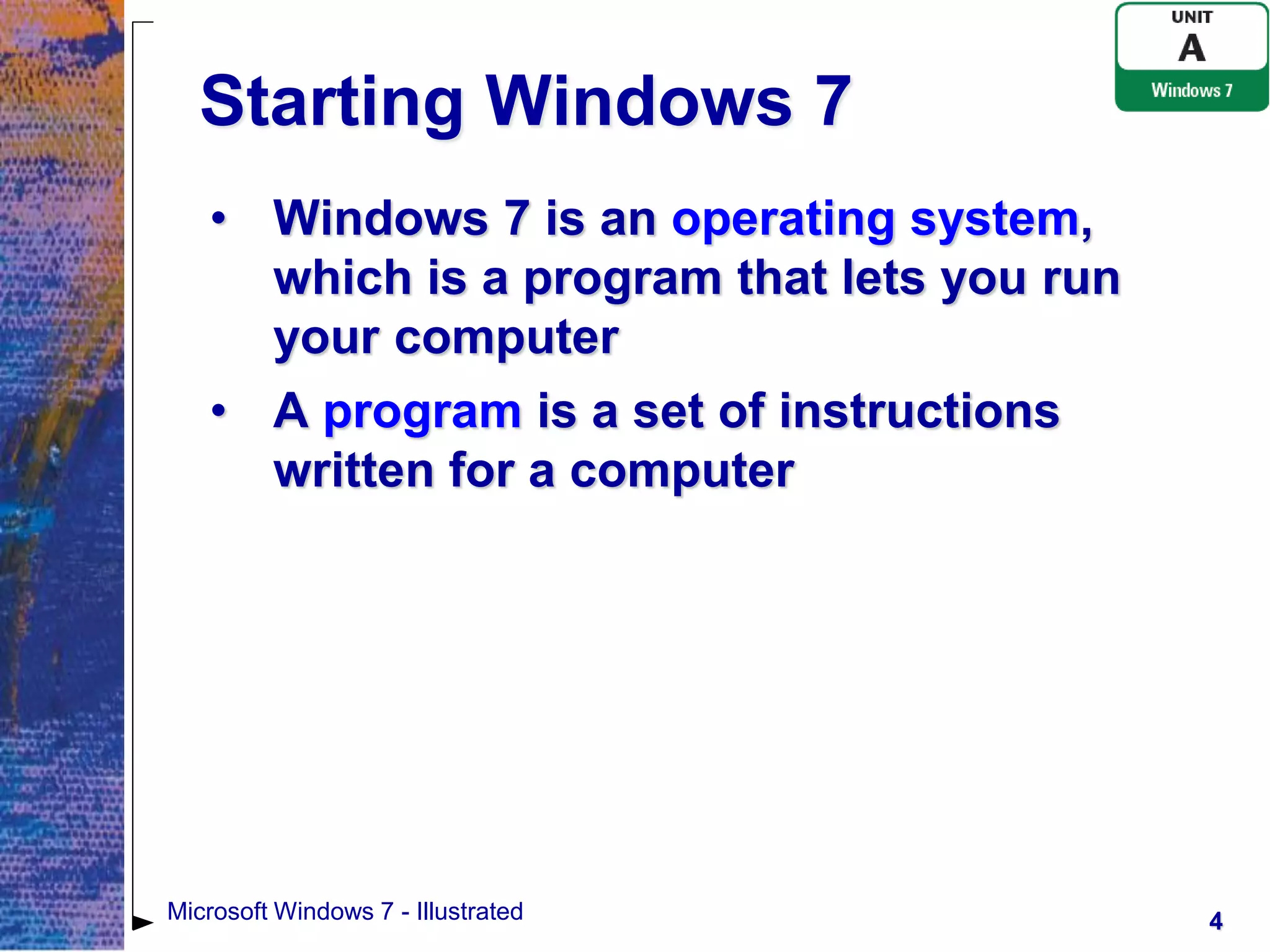 Windows 7 Unit A PPT | PDF