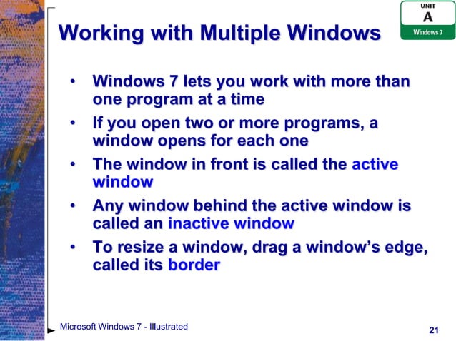 Windows 7 Unit A PPT | PDF | Operating Systems | Computer Software and ...