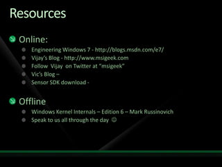 Windows 7 - Kernel Enhancements and Platform Sensors | PPTX | Operating ...