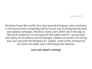 Windows 8.1 Tweaks & New Add-Ons | PDF | Operating Systems | Computer Software and Applications