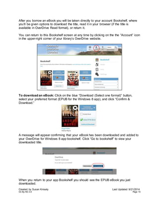 OverDrive for Windows 8.1 and RT Handout with Hands-On Exercises | PDF