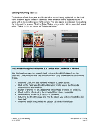 OverDrive for Windows 8.1 and RT Handout with Hands-On Exercises | DOCX