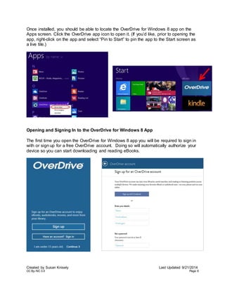 OverDrive for Windows 8.1 and RT Handout with Hands-On Exercises | PDF