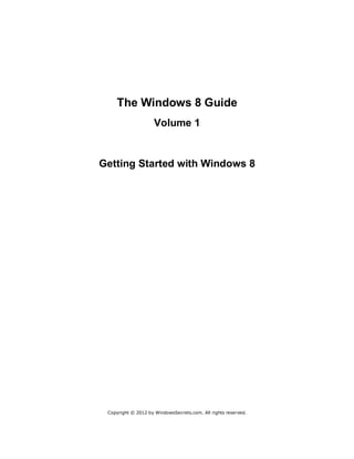 Windows 8 Guide Volume 1 | PDF