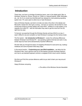 Windows 8 Guide Volume 1 | PDF