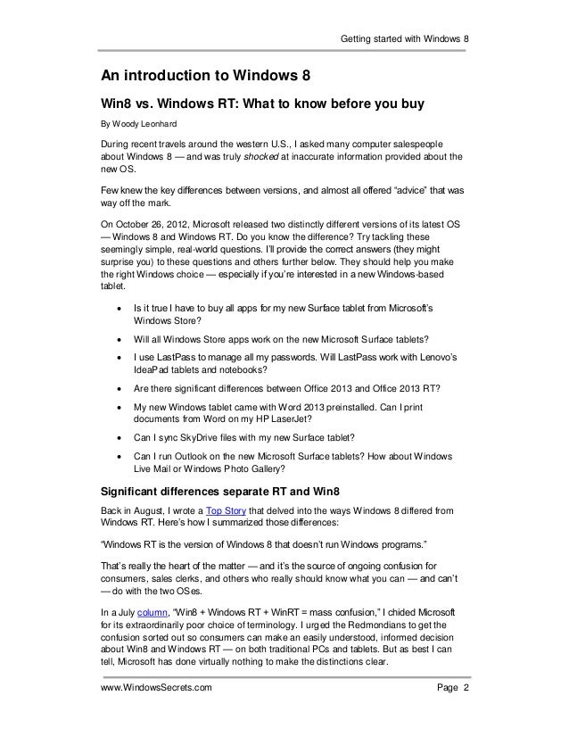 Windows 8 Guide Volume 1