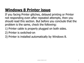 Windows 8 problems and solutions | PPT