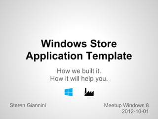 Windows 8 app template feedback | PPT