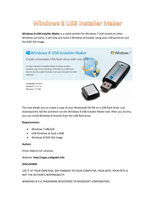 Windows 8 usb installer maker | PDF | Data Storage and Warehousing ...