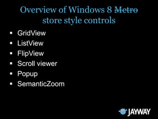 Windows 8 xaml based metro apps with visual studio | PPTX