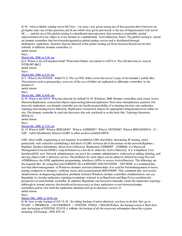 Windows admin interview questions | PDF