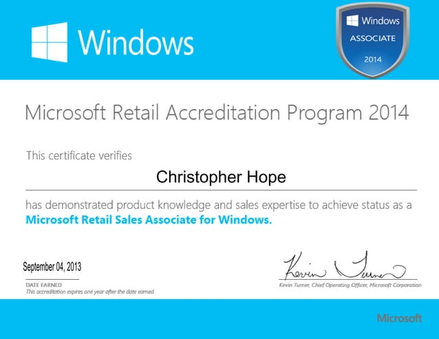 Windows associate accreditation 2014 | PDF