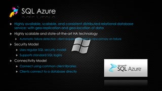 Introduction of Windows azure and overview | PPTX