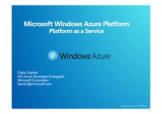 Windows Azure Platform | PPT