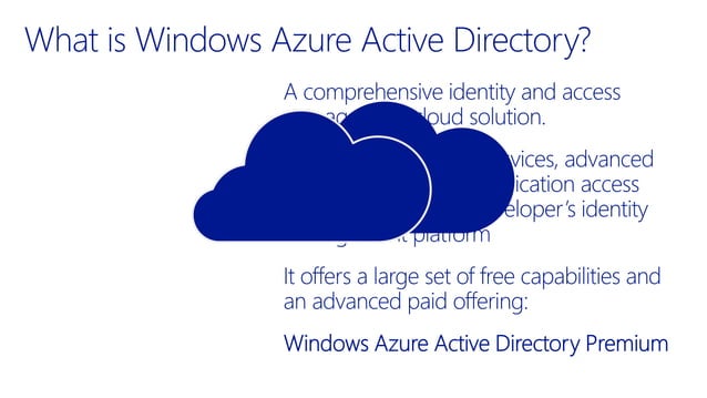 Windows Azure Active Directory - from Atidan | PPT