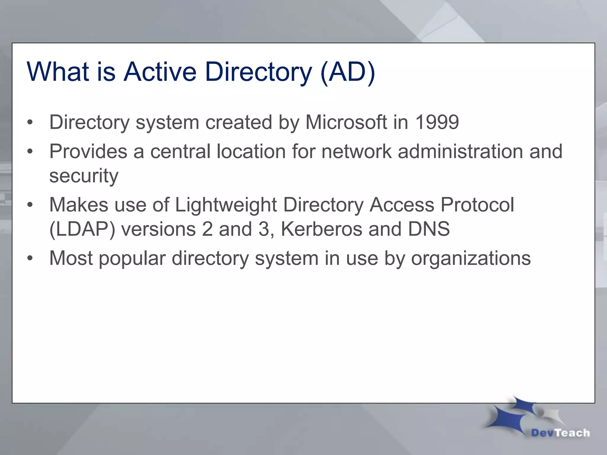 Windows Azure Active Directory: Identity Management in the Cloud | PPT