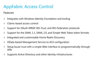 Windows Azure AppFabric | PPTX