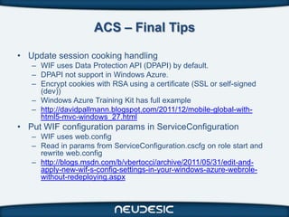 Windows Azure for Developers - Building Block Services | PPT