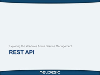 Windows Azure for Developers - Service Management | PPTX