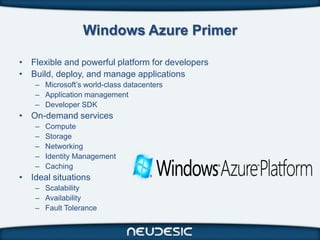Windows Azure for Developers - Service Management | PPTX