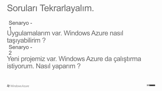Windows Azure ile Uygulama Geliştirme Senaryoları | PDF