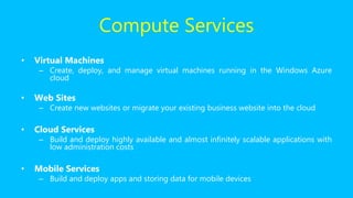 Introducing Windows azure | PPTX | Cloud Computing | Internet