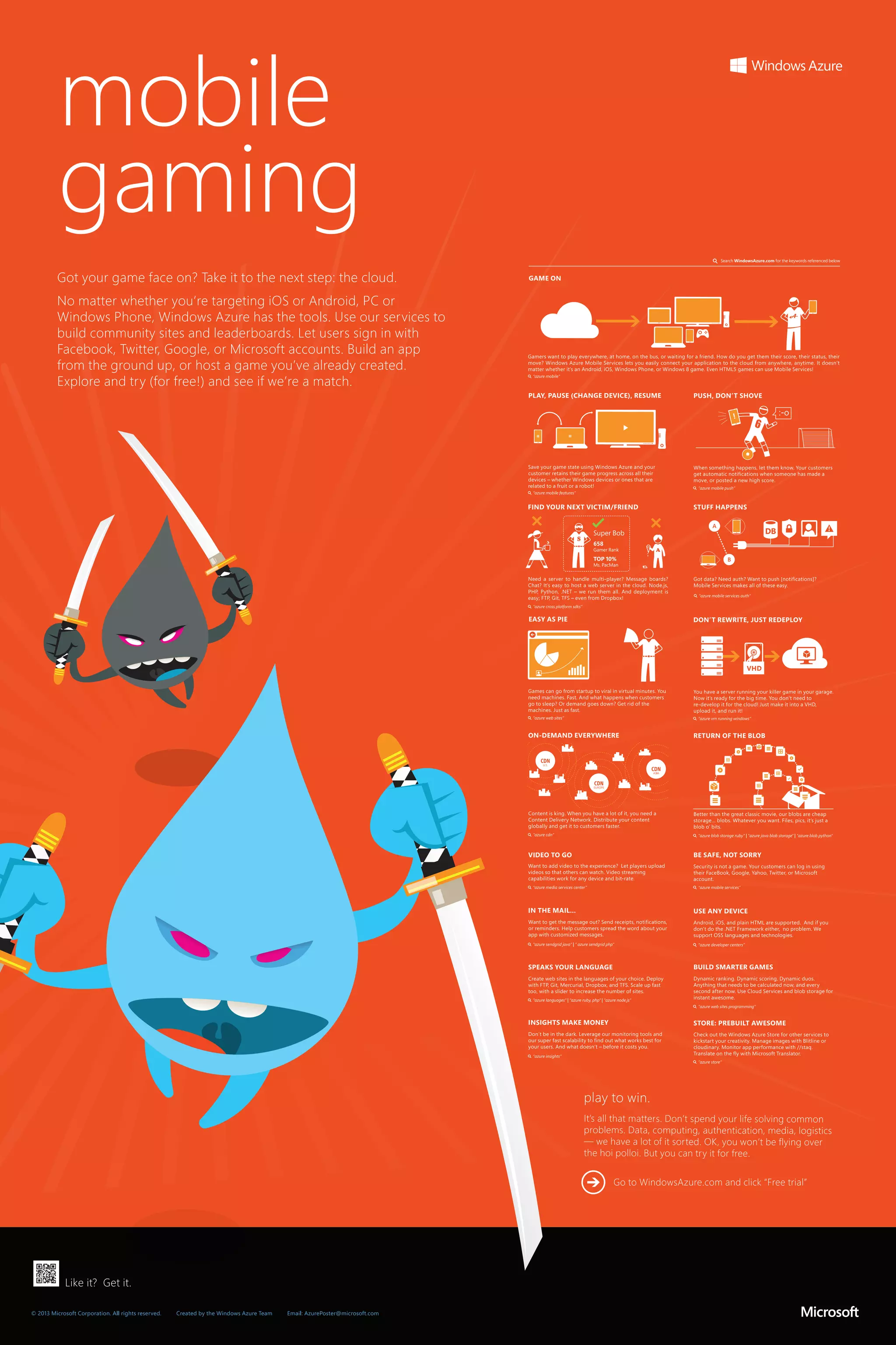 Windows azure mobile gaming infographic | PDF