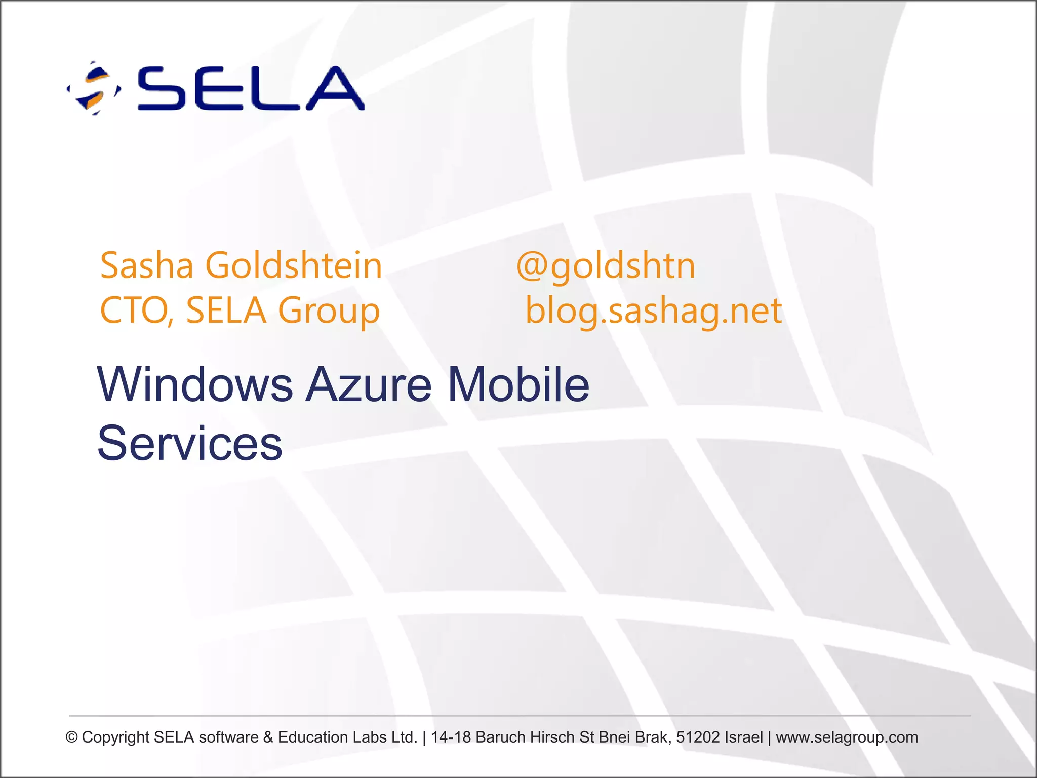 Windows Azure Mobile Services | PPT