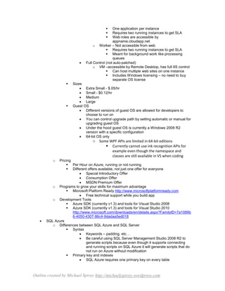 Windows Azure Outline | PDF