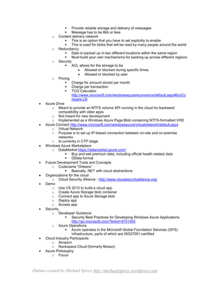 Windows Azure Outline | PDF