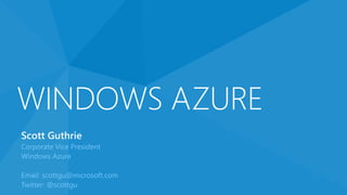 Windows azure overview | PPT