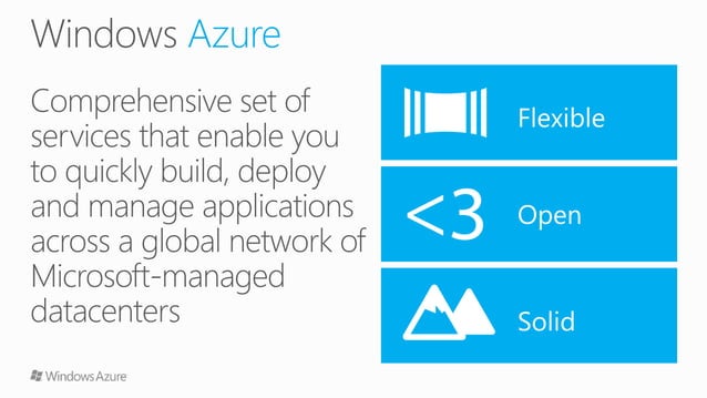 Windows Azure Overview | PPTX | Cloud Computing | Internet