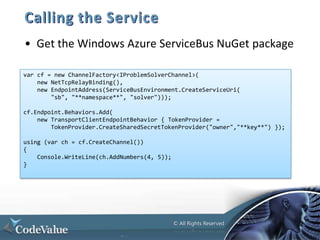 Introduction to Windows Azure Service Bus Relay Service | PPTX