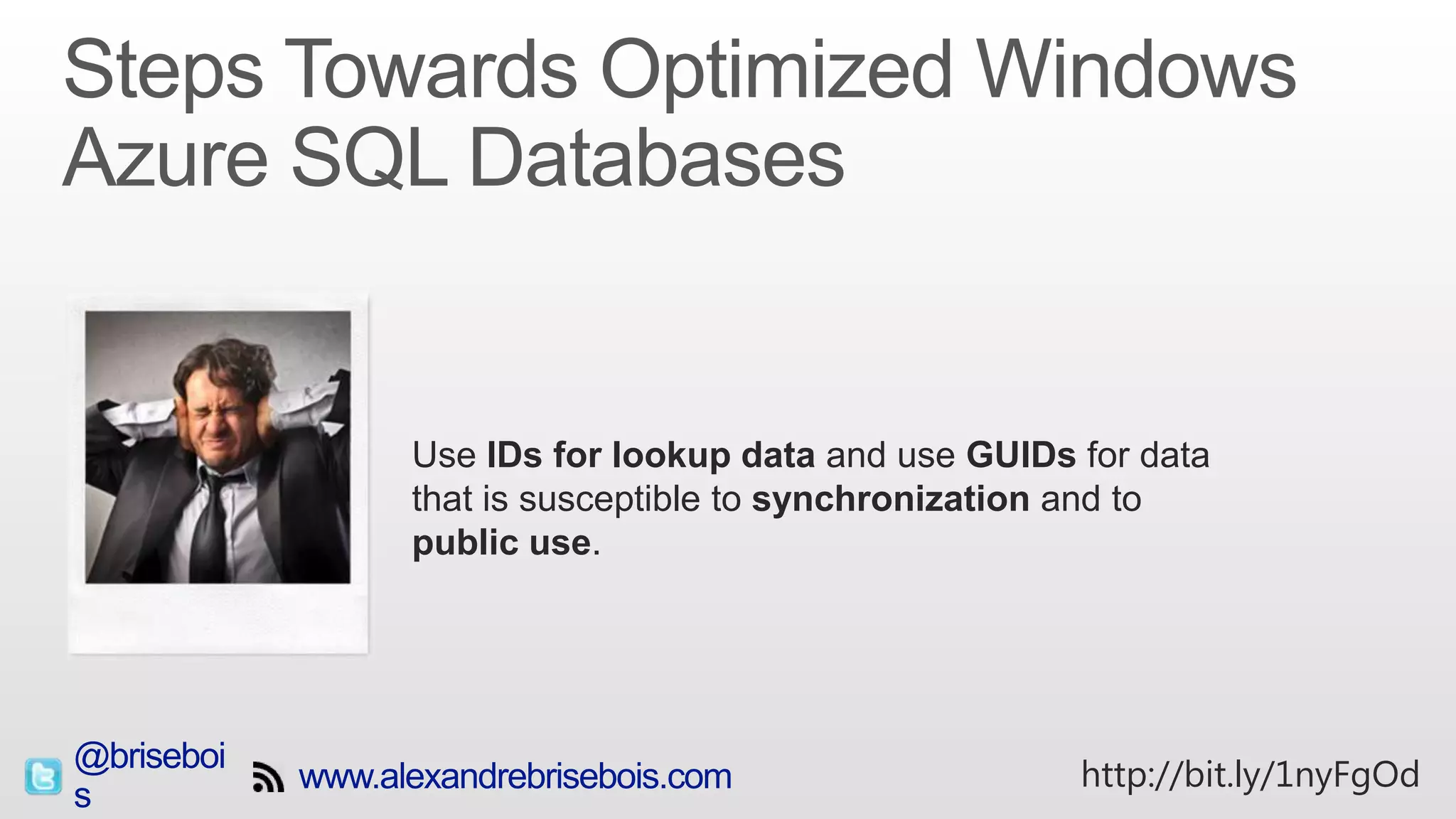 Windows azure sql database & your data | PPT