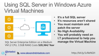 Windows azure sql database & your data | PPT