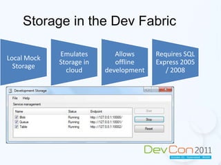 Windows azure storage devcon2011 | PPTX