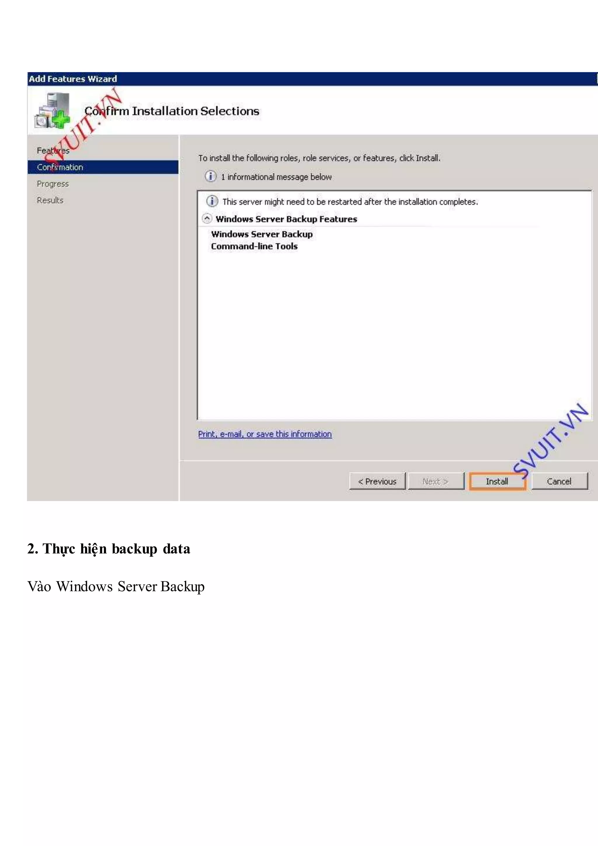 Windows backup server 2008 part 1 | PDF