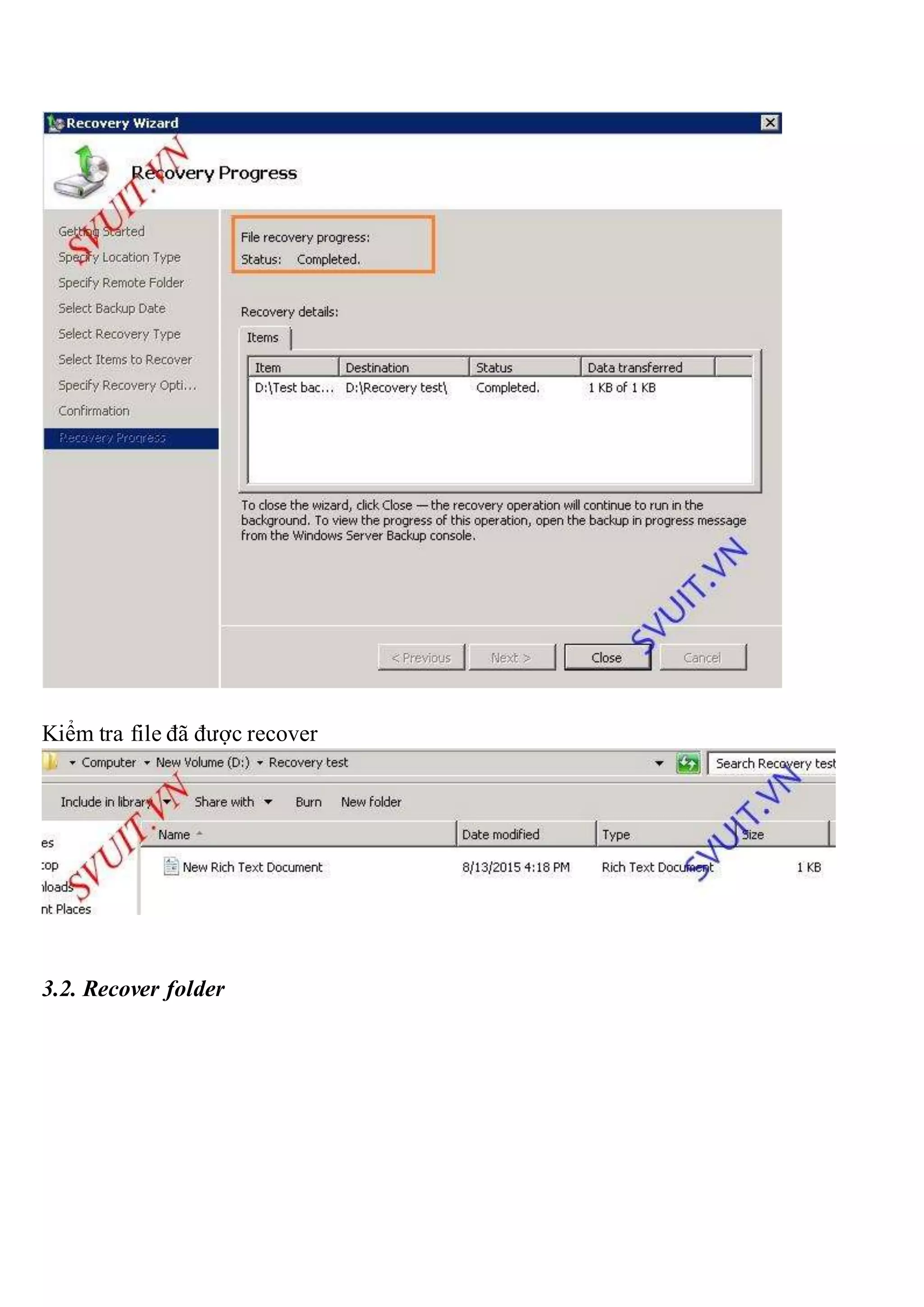 Windows backup server 2008 part 2 | PDF