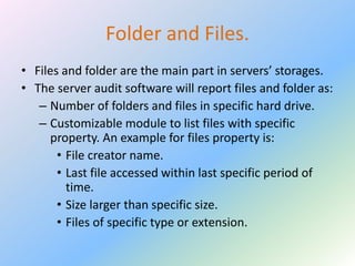 Windows base servers auditing software | PPT