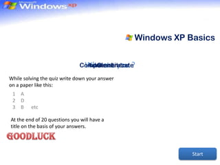 Windows basic quiz | PPT