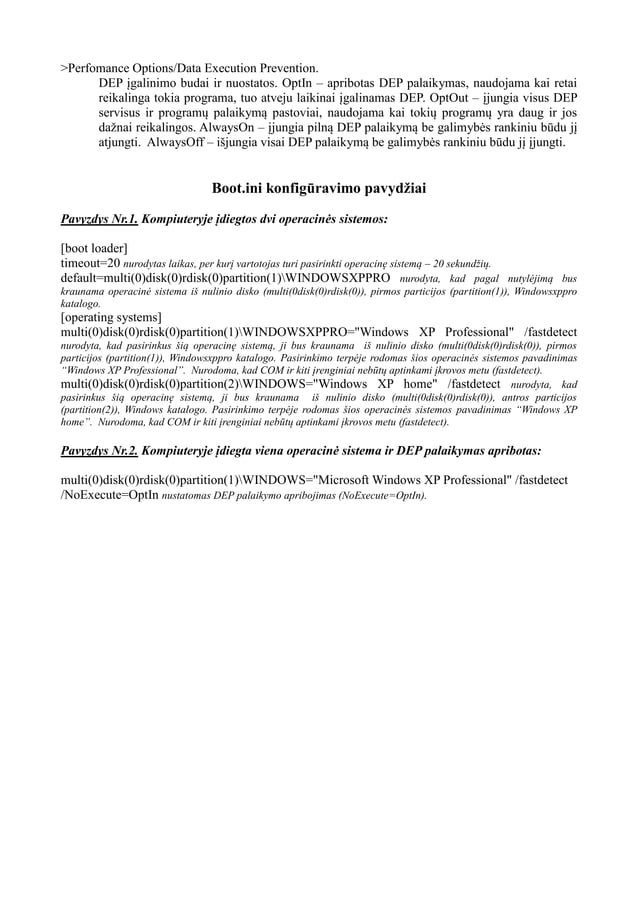Windows boot ini_aprasymas | PDF