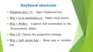 Windows key keyboard shortcuts | PPT
