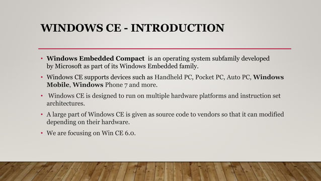Windows ce | PPTX