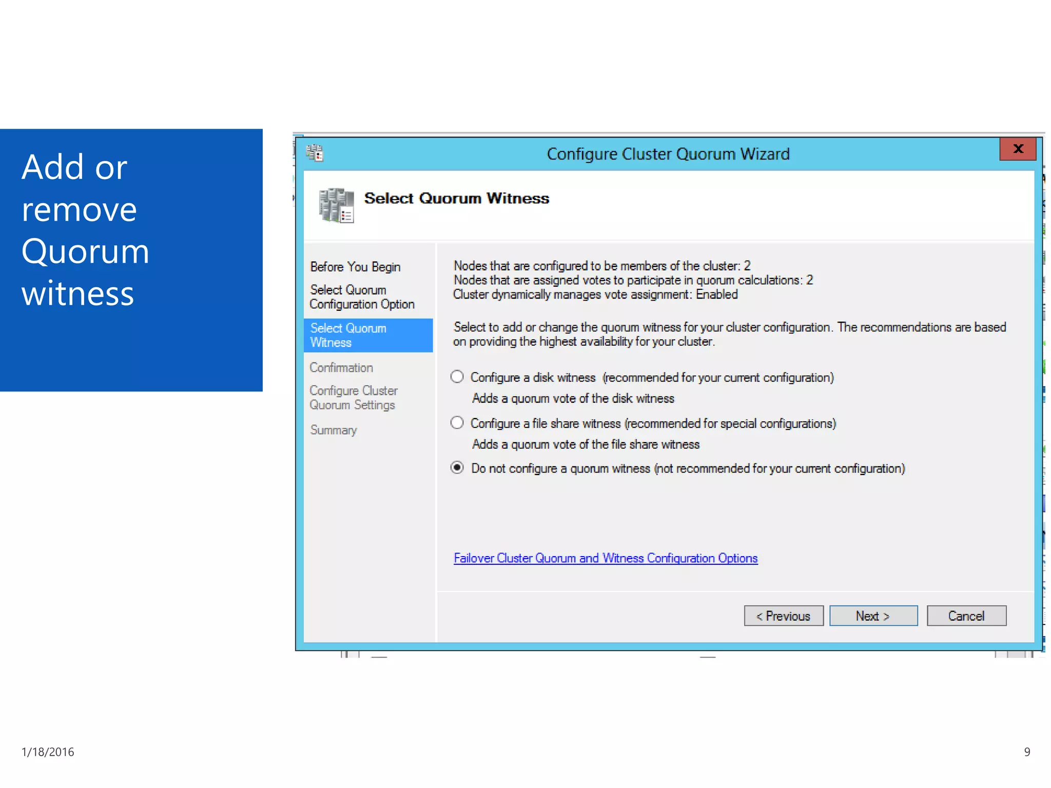 Windows clustering and quorum basics | PPTX