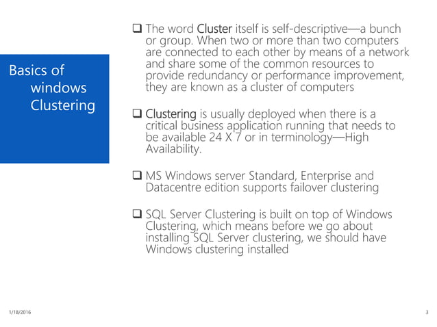 Windows clustering and quorum basics | PPTX | Computing | Technology & Computing